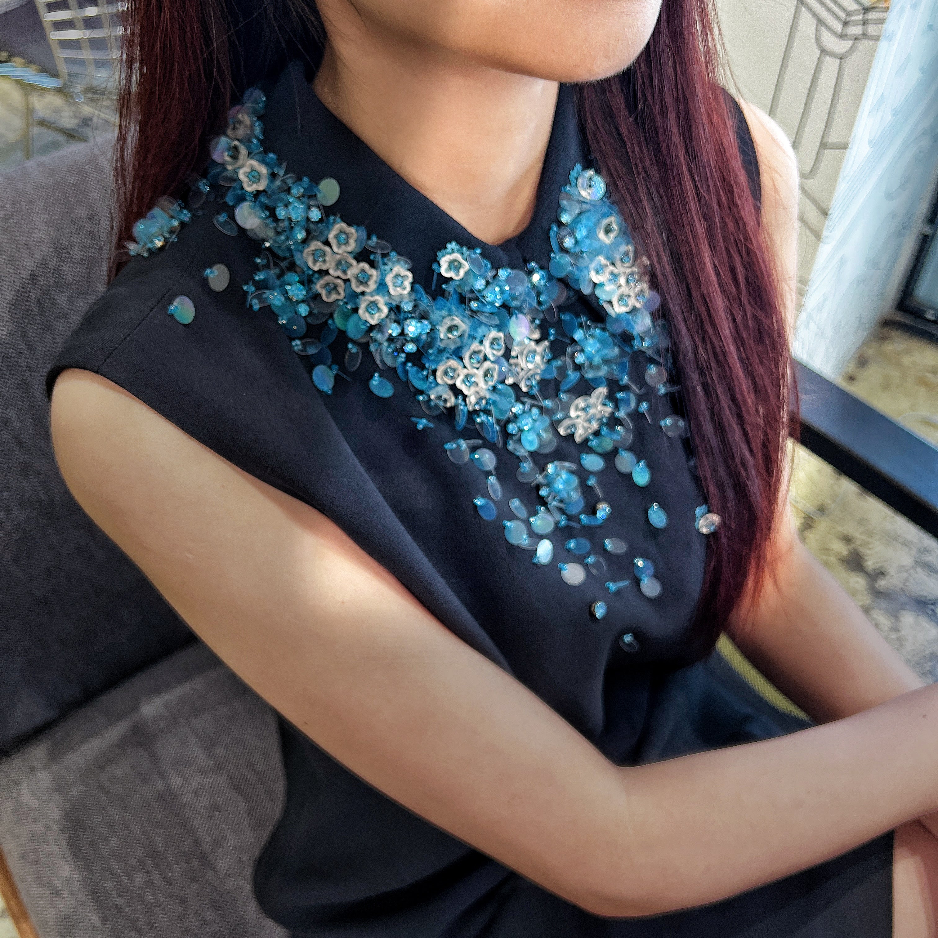 Miu Miu Sequin Navy dress – Sheer Room